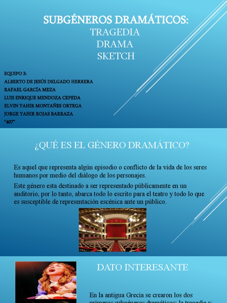 Subgéneros Dramáticos | PDF | Tragedia | Comedia
