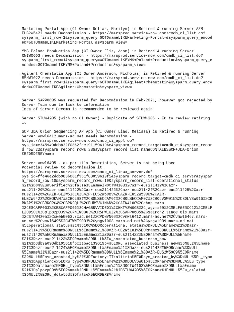 ID Owners and Relationships For Servers | PDF | Business | Technology ...