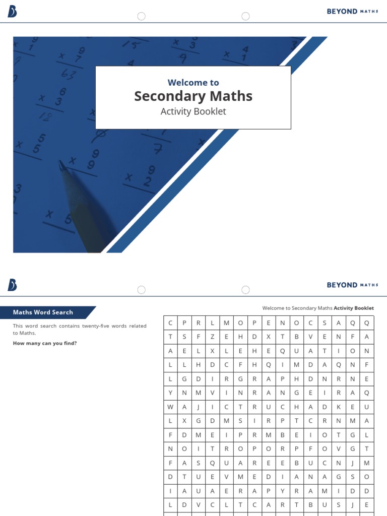 Welcome To Secondary Maths Activity Booklet | PDF | Numbers | Mathematics