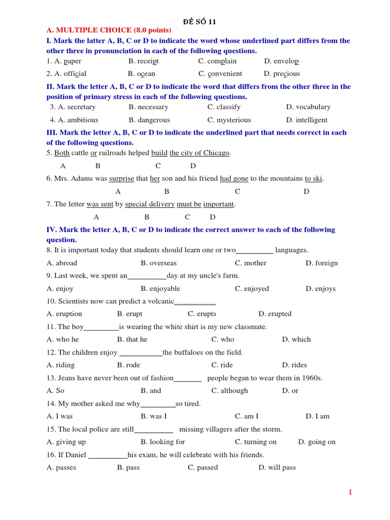 Practise Test 11 | Descargar gratis PDF | English Language | Linguistics