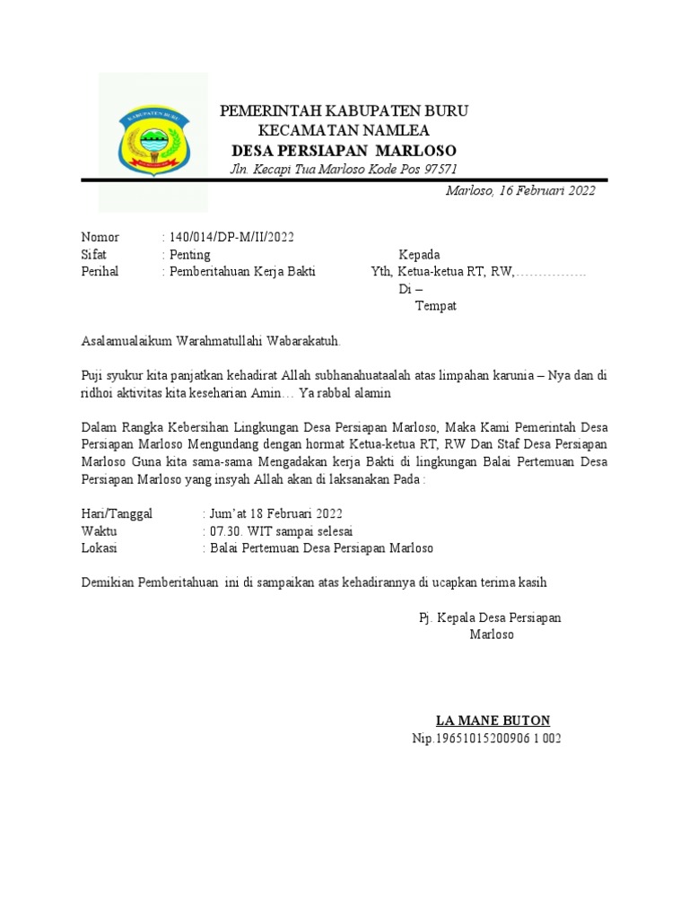 Undangan Rapat RT RW | PDF