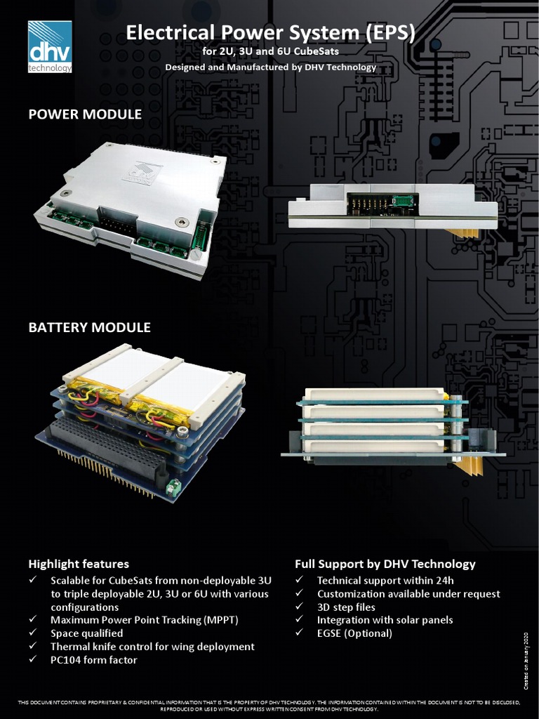 DHV Technology EPS For Cubesats | PDF | Solar Panel | Electric Power