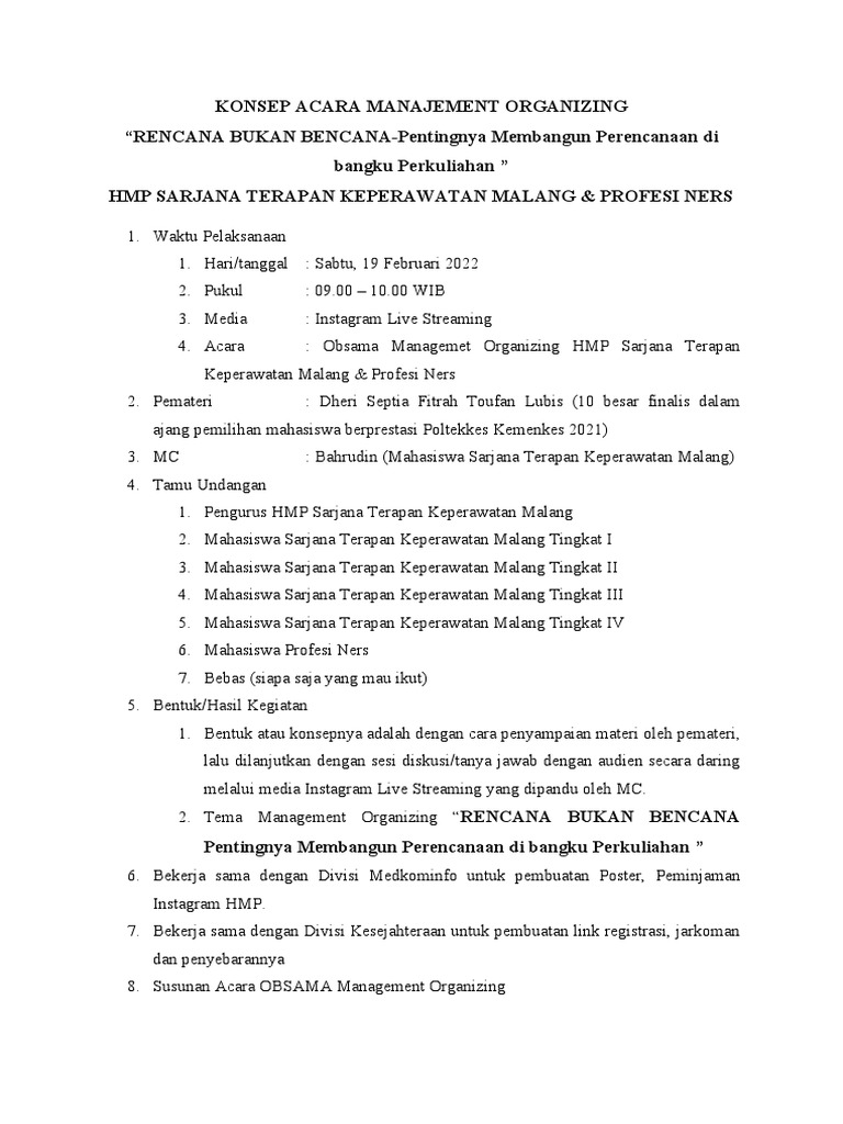 Obsama Manajement Organizing-1 | PDF | Karier & Perkembangan | Bisnis