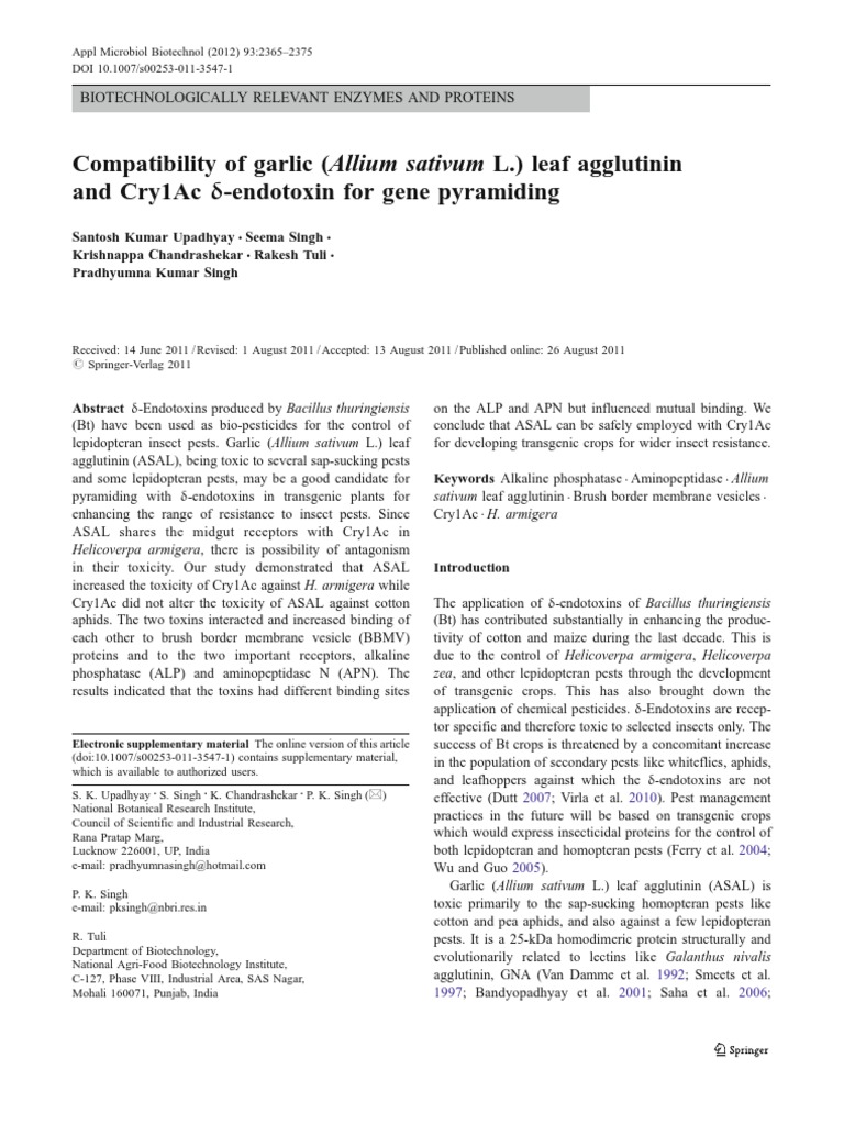 2012-Garlic-Allium Sativum Endotoxin | PDF | Elisa | Enzyme Assay