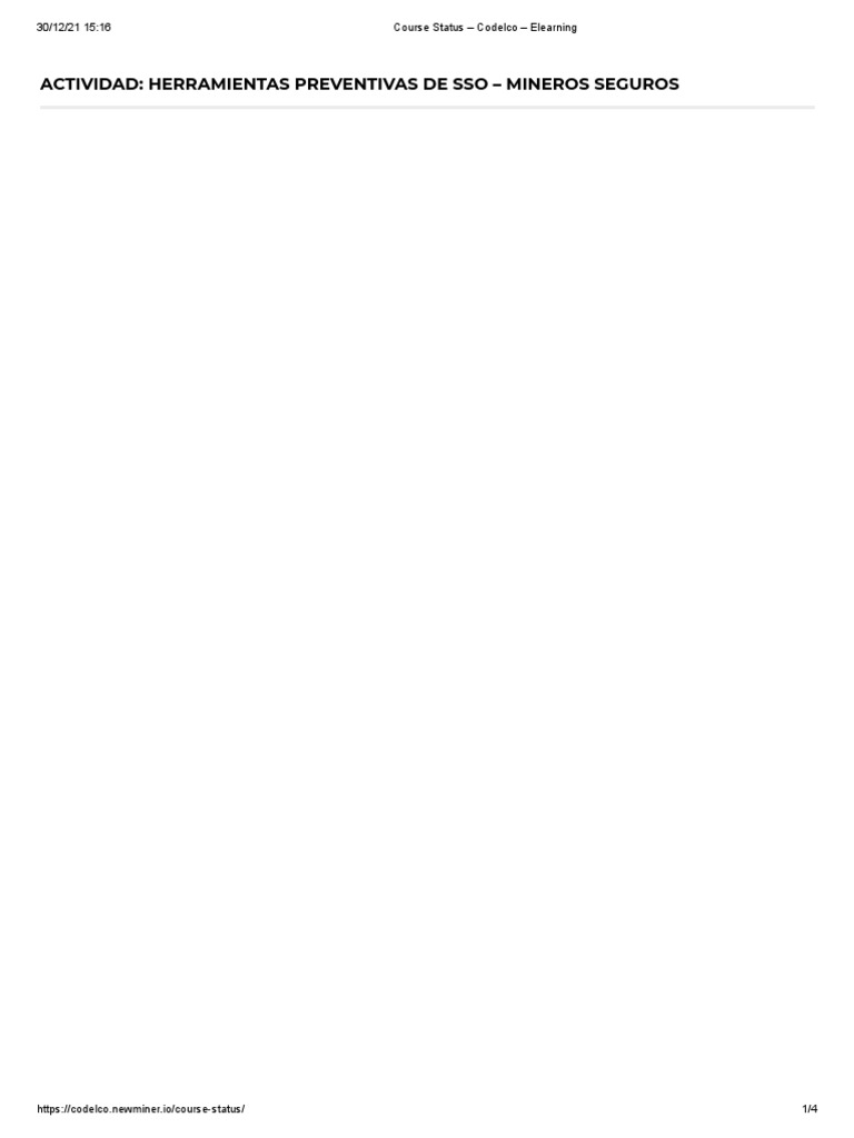 Course Status - Codelco - Elearning 5 | PDF