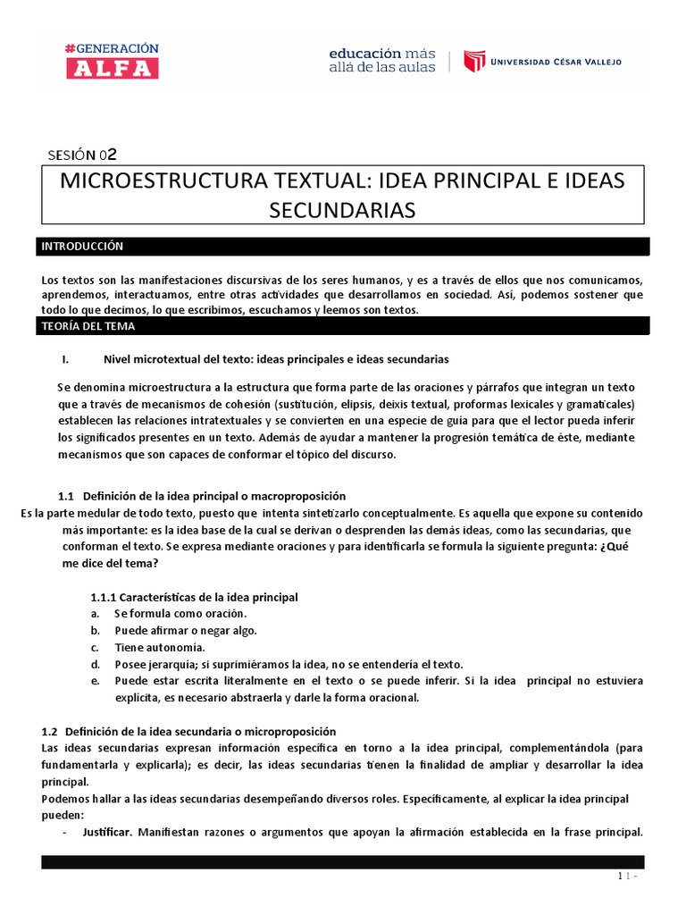Microestructura Textual | PDF | Oración (Lingüística) | Ciencia cognitiva
