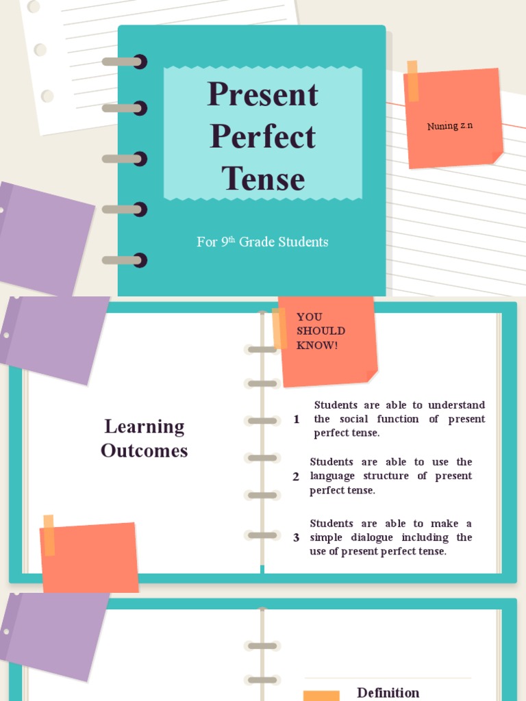 Present Perfect Tense: For 9 Grade Students | PDF | Grammatical Tense ...
