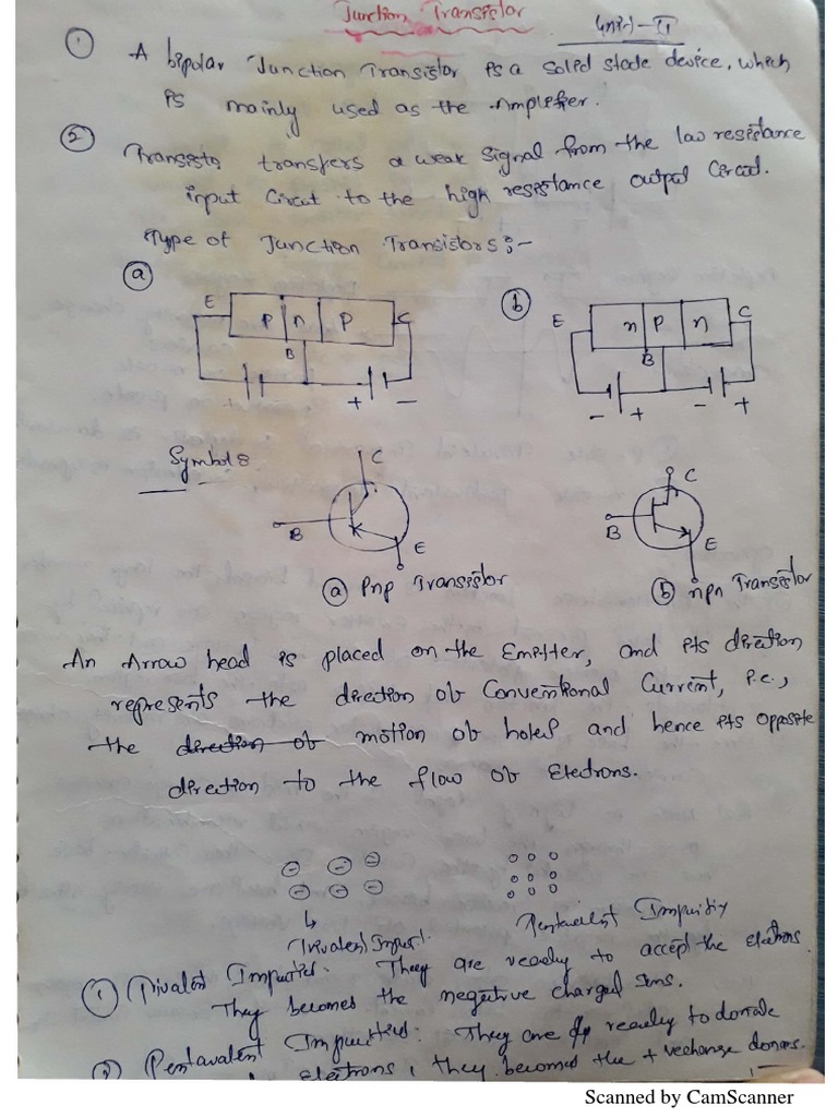 Basic Electronics Lecture Notes Unit - 2 | PDF