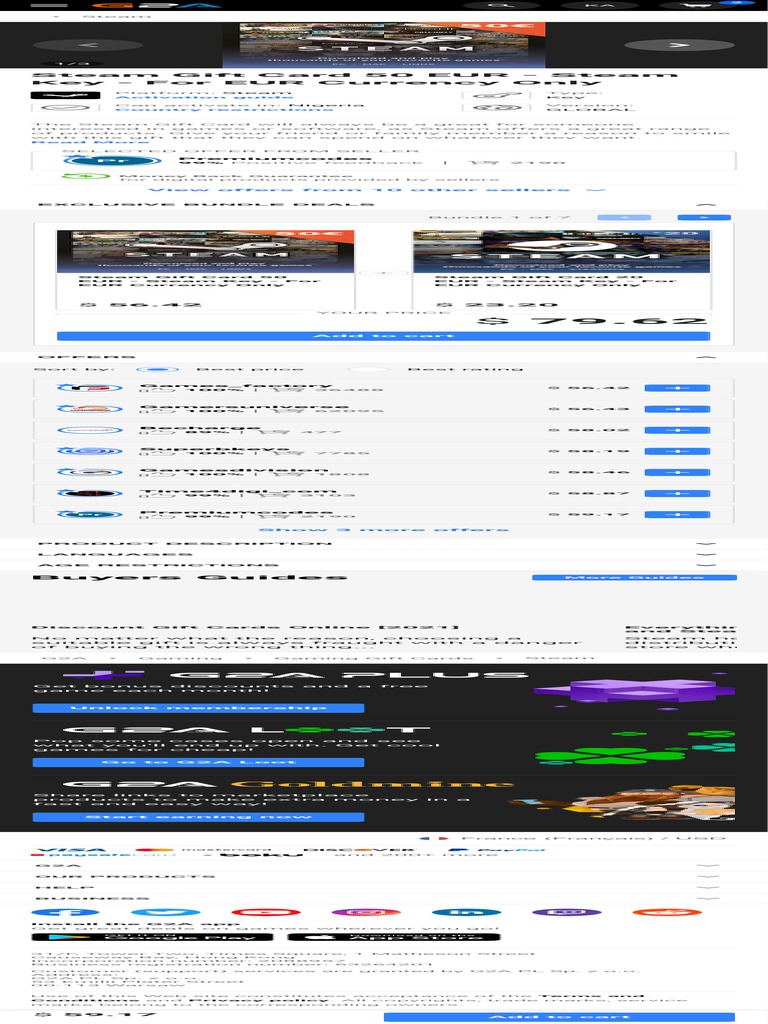 50 EUR Steam Gift Card Code - Buy Cheaper | PDF | Euro | Gift Card