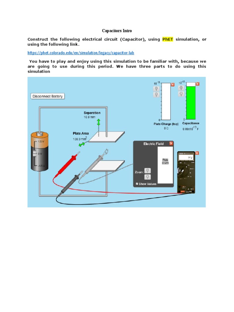 Phetlab 03 | PDF | Capacitor | Capacitance