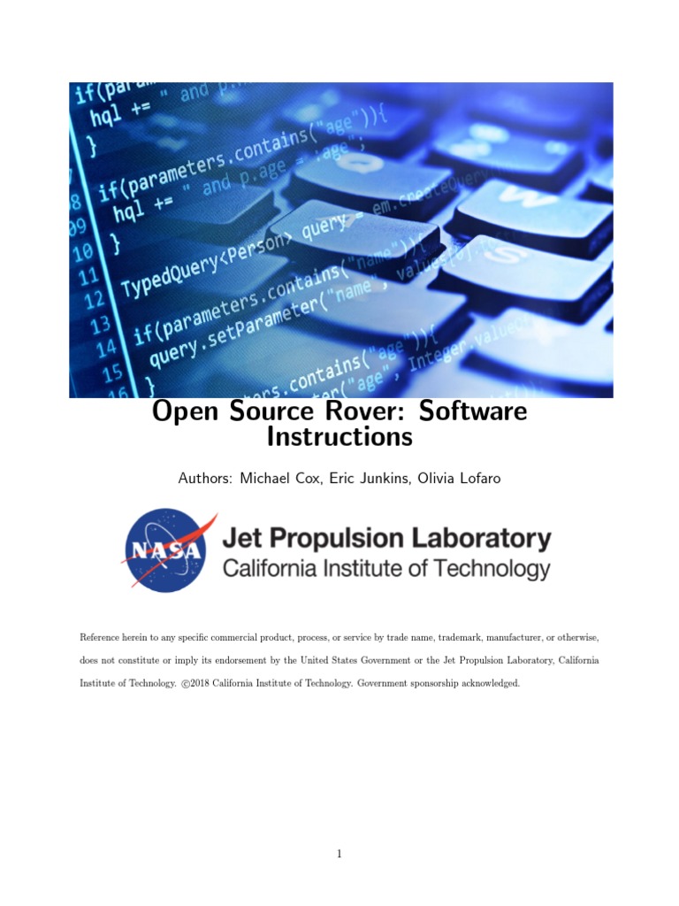 Open Source Rover: Software Instructions: Authors: Michael Cox, Eric ...