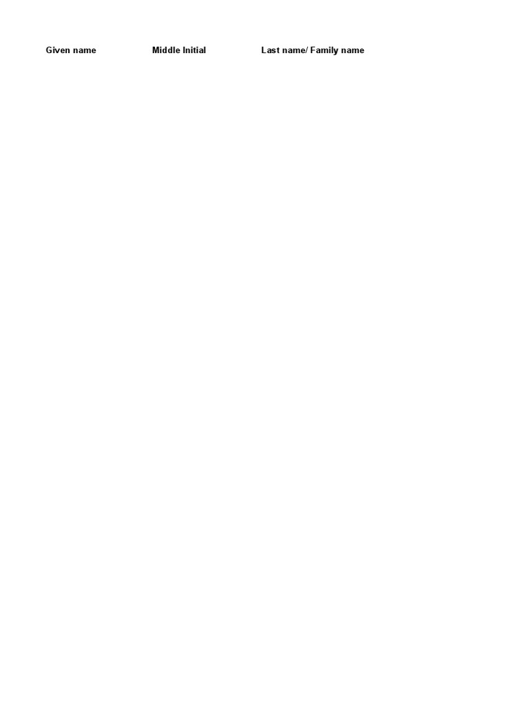 Given Name Middle Initial Last Name/ Family Name | PDF
