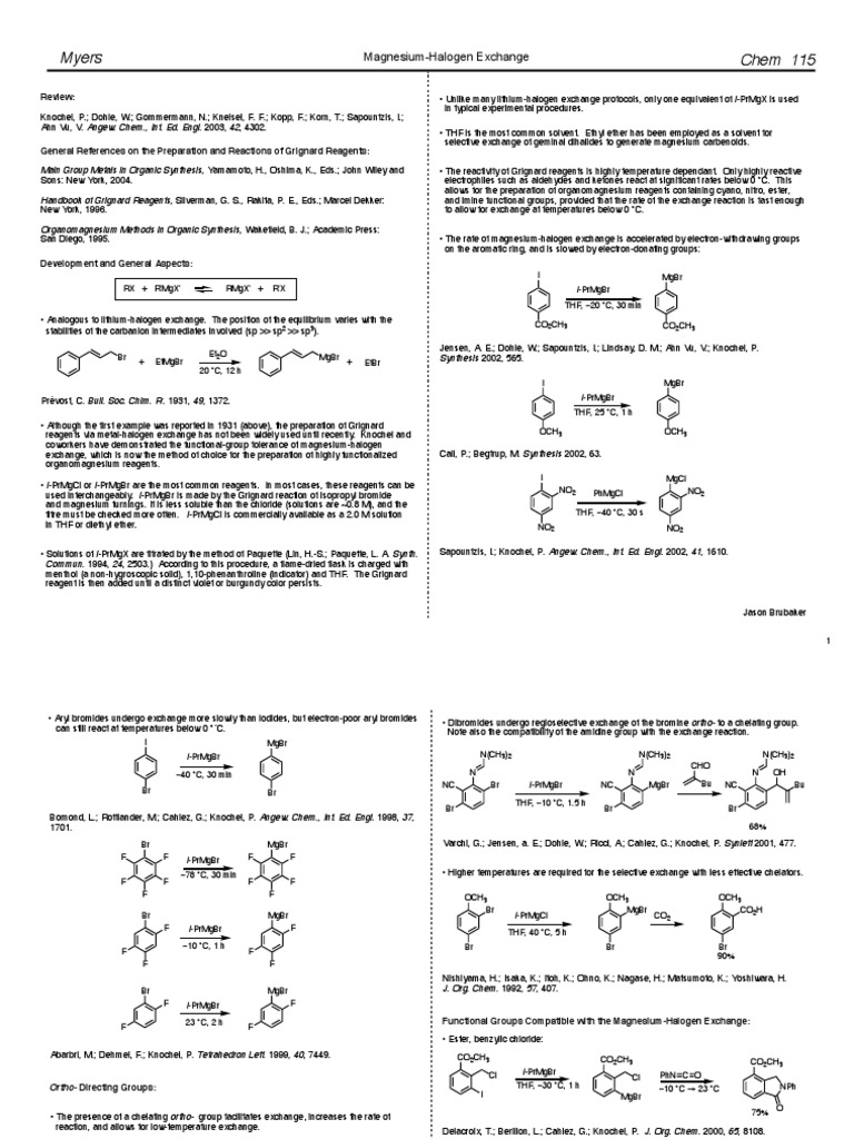 4 Magnesium Halogen Exchange | PDF | Physical Sciences | Chemistry
