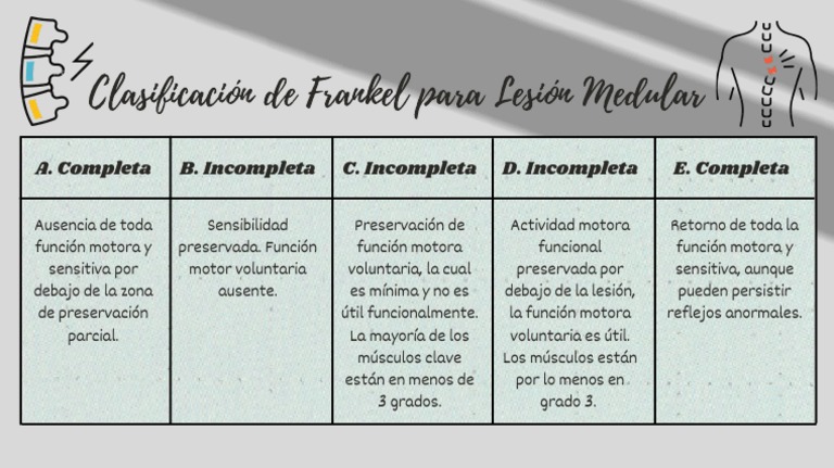 Clasificación de Frankel para Lesiones Modulares | PDF