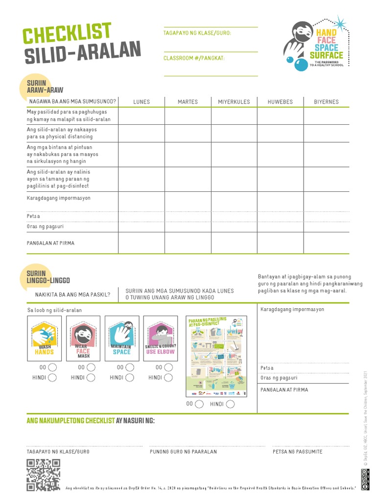 Checklist Classroom Filipino WEB | PDF