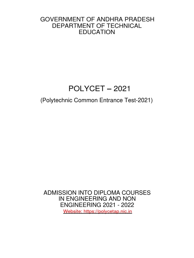 Booklet Polycet | PDF | University And College Admission | Engineering