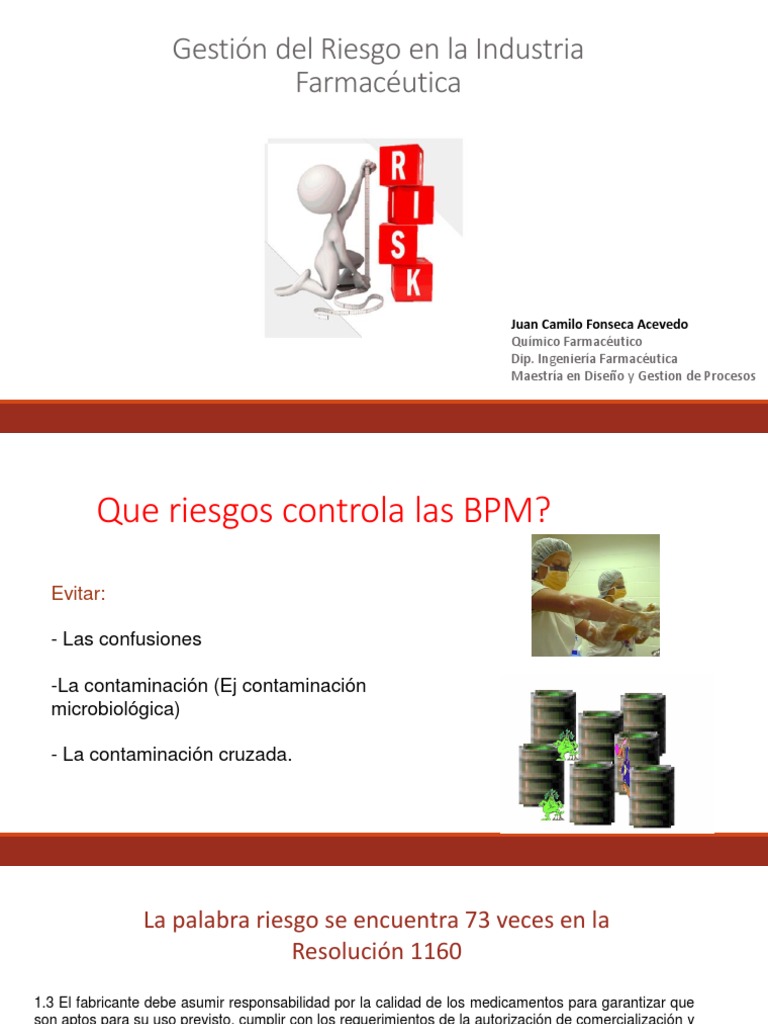 Gestión de Riesgos Farmacéuticos | PDF | Riesgo