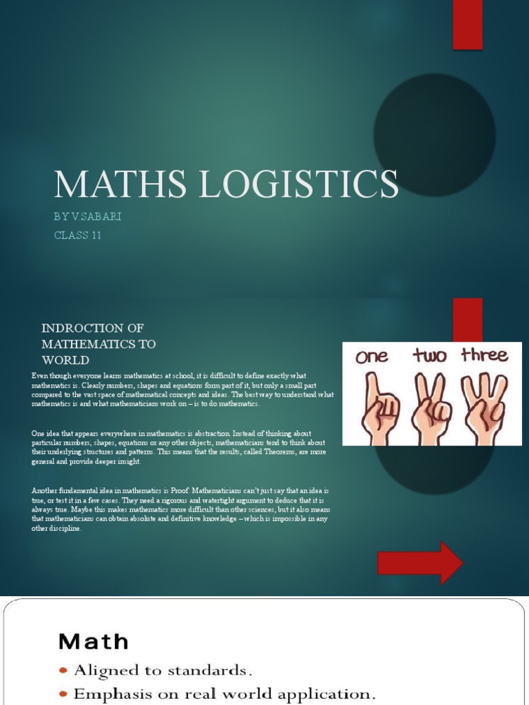 Maths Logistics: by V.Sabari Class 11 | PDF | Mathematics | Science