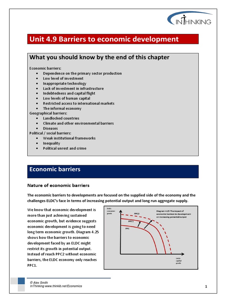 Unit 4.9 Barriers To Economic Development: What You Should Know by The ...