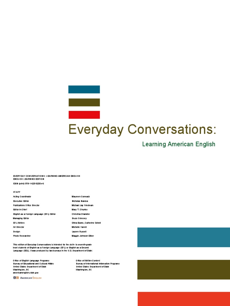 Everyday Conversations:: Learning American English | PDF | Question ...