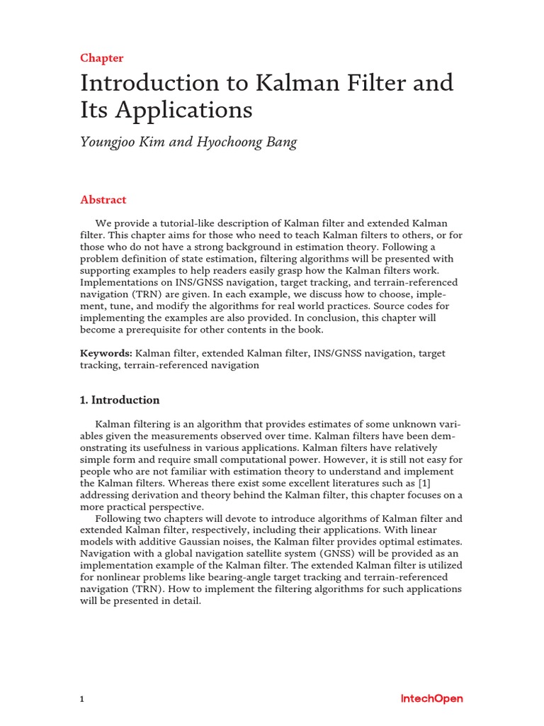 Kalman Filter Introduction | PDF | Kalman Filter | Interpolation