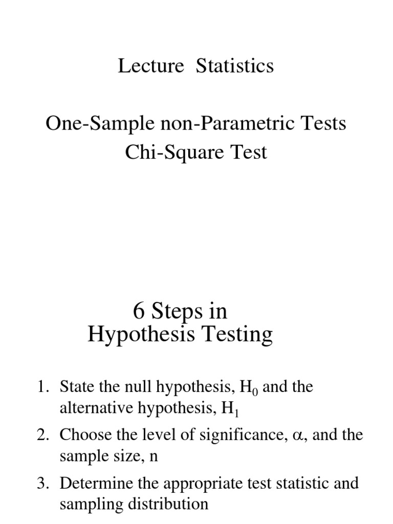 Lecture Chi Square Non Parametric Test | PDF | Chi Squared Test | Chi ...