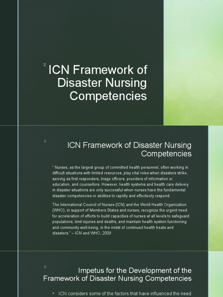 ICN Framework of Disaster Nursing Competencies | PDF | Emergency Management | Nursing