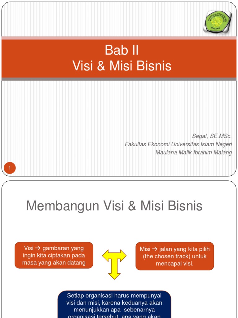 Bab II - Visi Misi | PDF | Bisnis