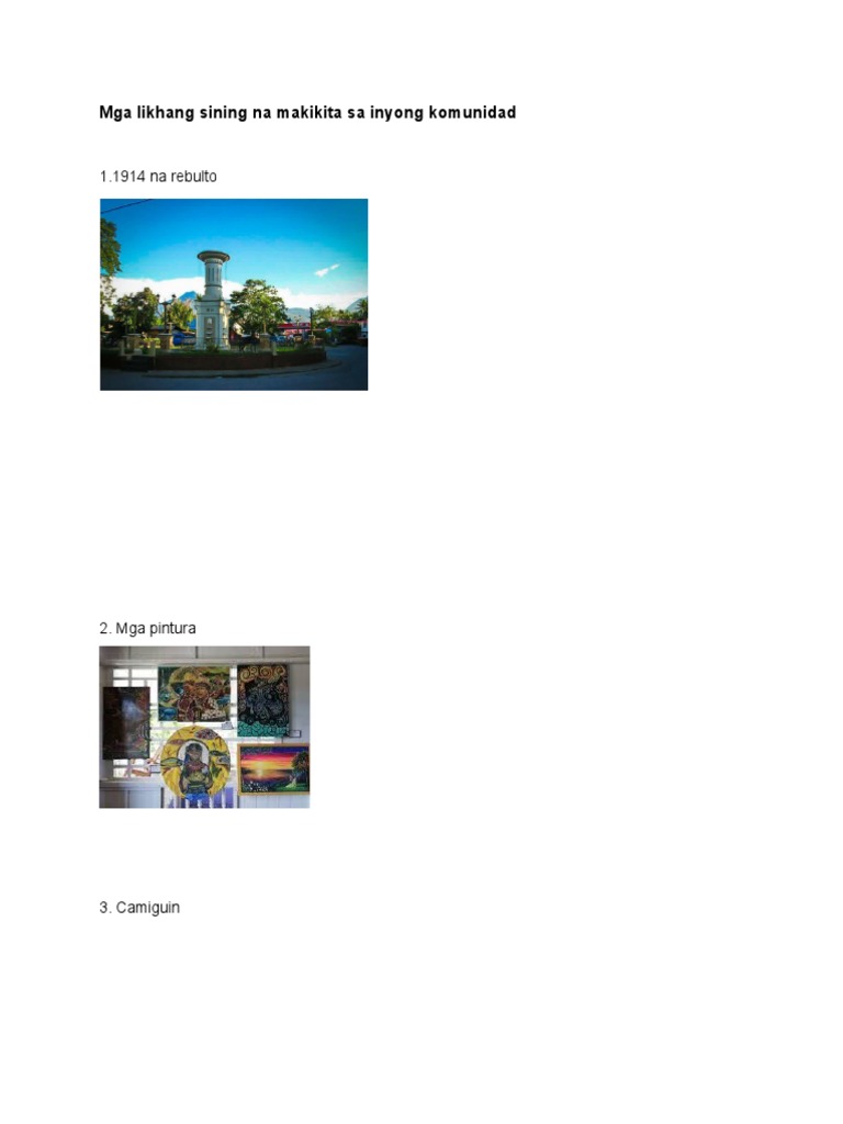 Mga Likhang Sining Na Makikita Sa Inyong Komunidad | PDF
