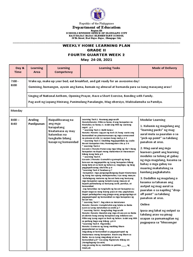 Eves WHLP q4 Week2-Grade2 | PDF