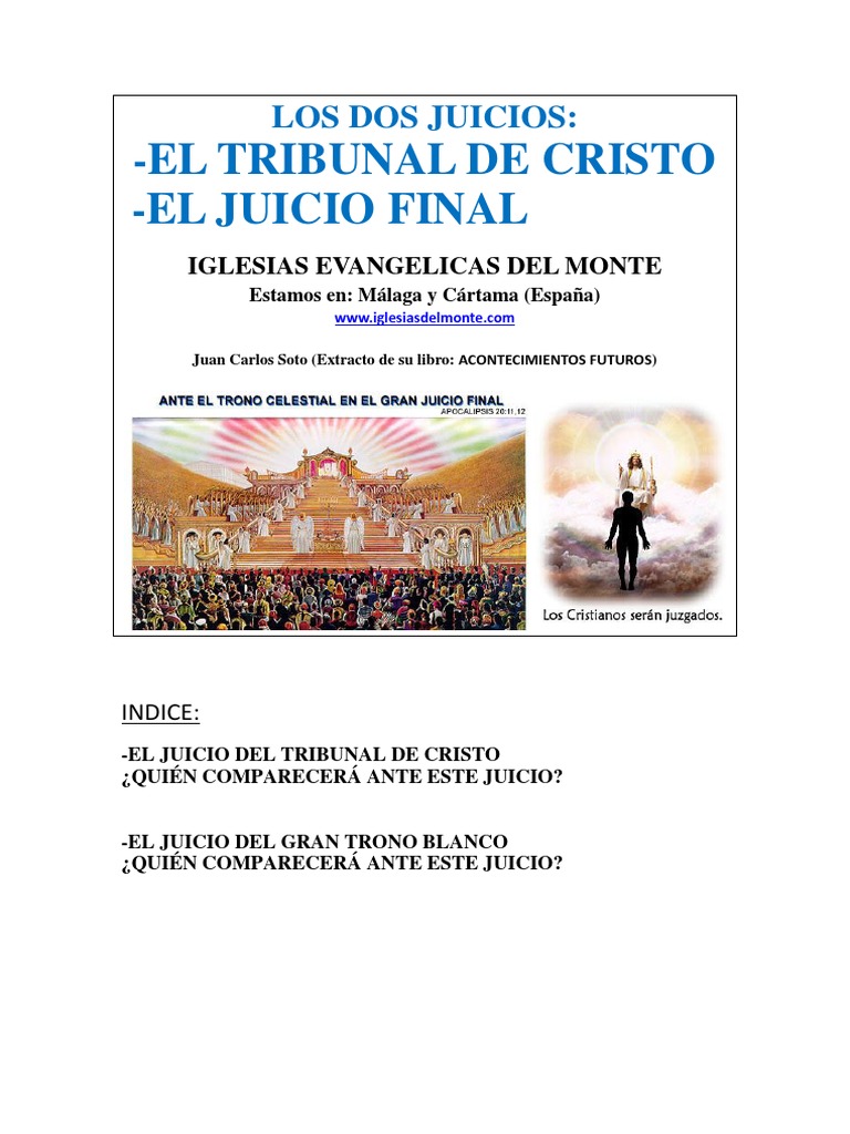 Los Juicios Tribunal de Cristo y El Juicio Final | PDF | Jesús ...
