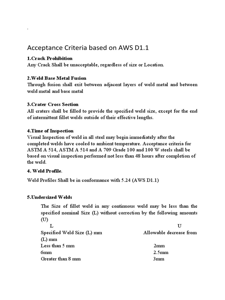 Tolerance As Per AWS D1.1 | PDF | Construction | Welding