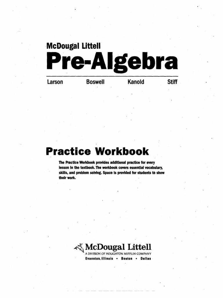 Pre Algebra Practice WOrkbook | PDF