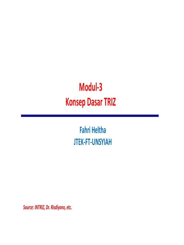 Modul-3 Konsep Dasar TRIZ | PDF | Computers