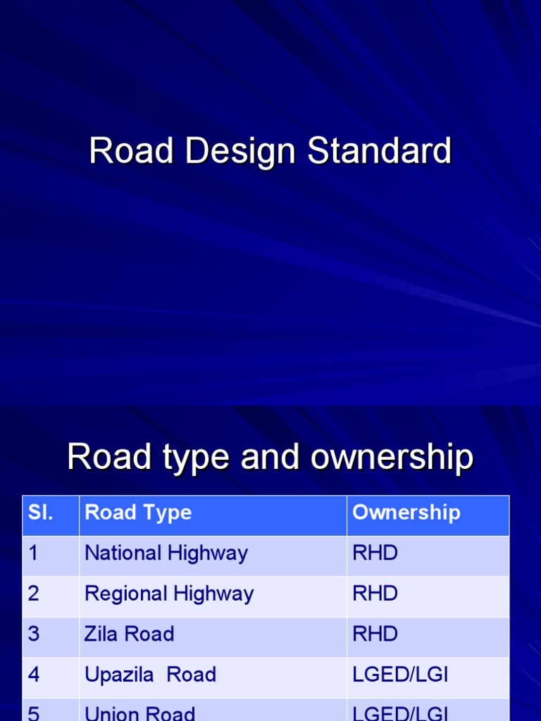 Road Design Standard | PDF