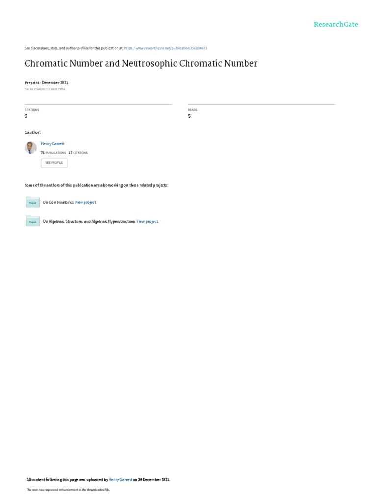 0034 - Chromatic Number and Neutrosophic Chromatic Number | PDF ...