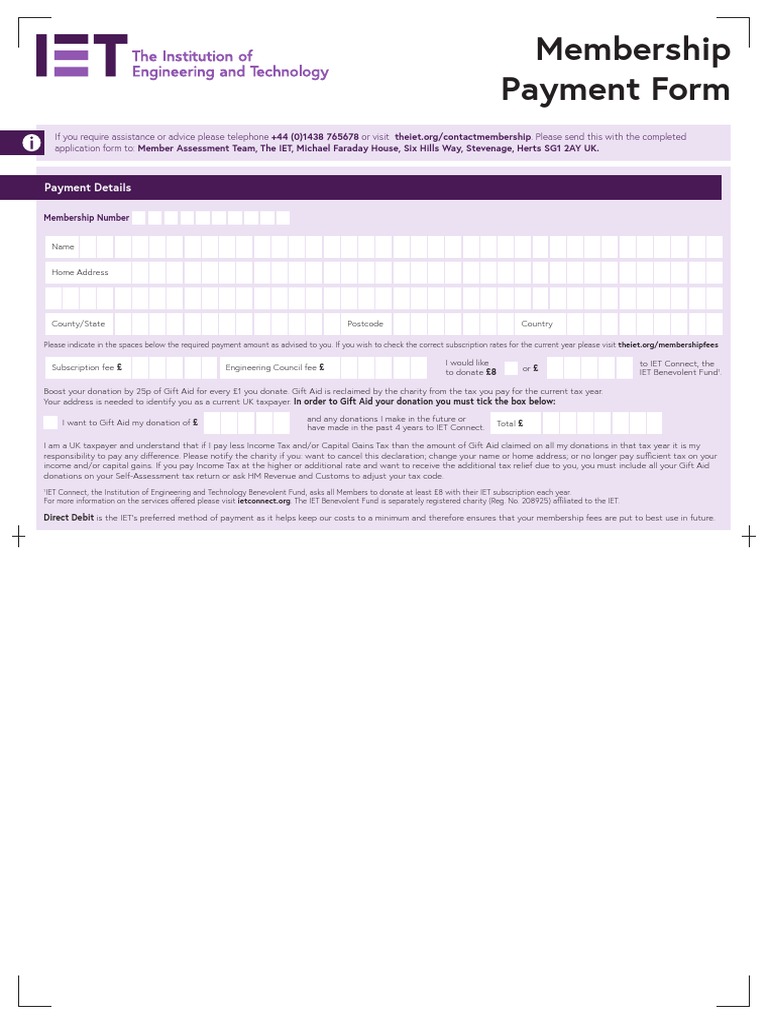 SSD3131 IET Membership Payment Form-V2 | PDF | Debit Card | Banking