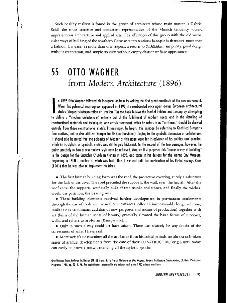 Wagner, Modern Architecture, 1896 | PDF | Design | The Arts
