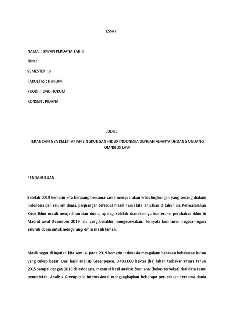 Ancaman Lingkungan dari Omnibus Law | PDF