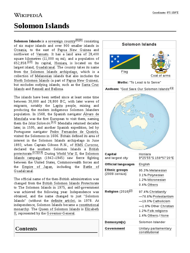 Solomon Islands | PDF | Solomon Islands
