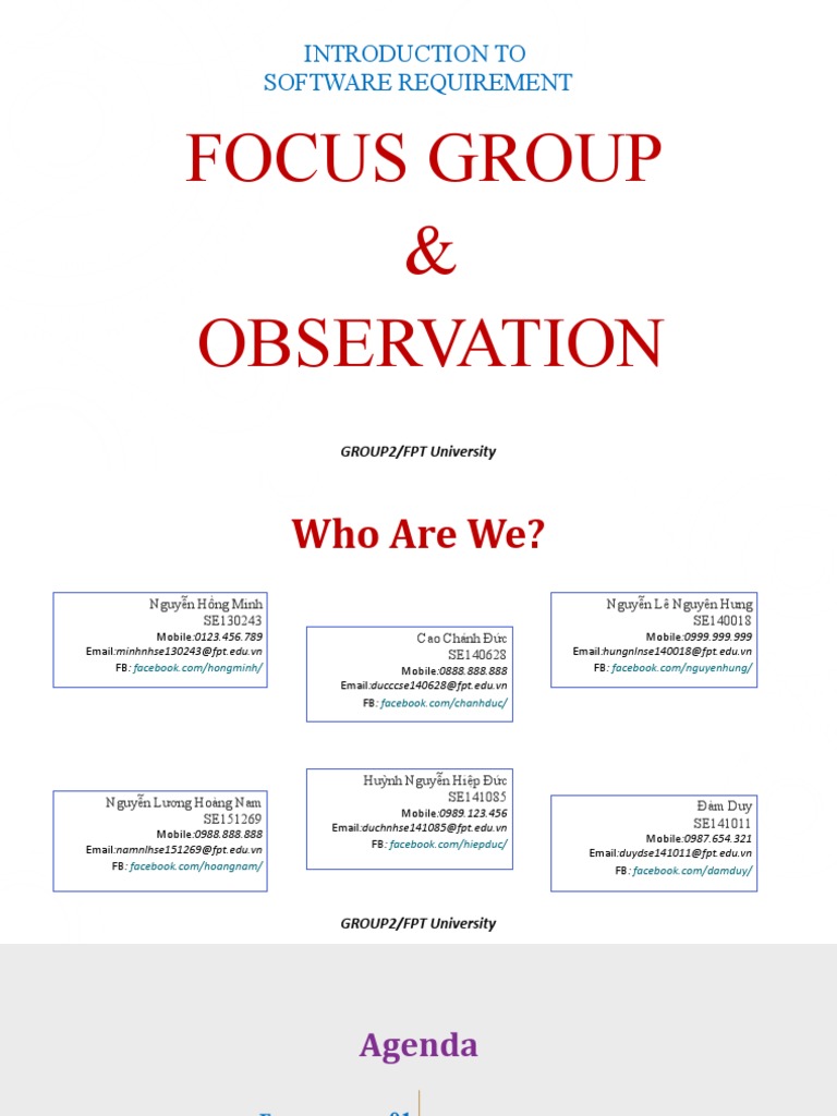 Focus Group & Observation: Introduction To Software Requirement | PDF ...