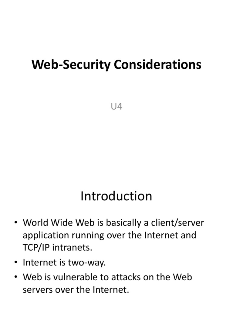 Web-Security Considerations | PDF | Transport Layer Security | World ...