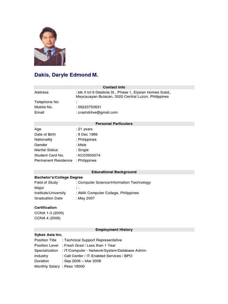 A Detailed Curriculum Vitae for a Computer Science Graduate | PDF | Geographic Information ...