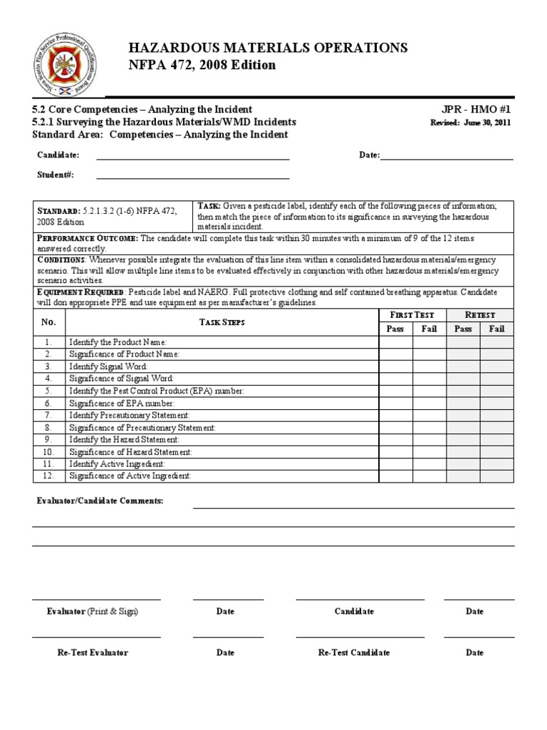 Hazardous Materials Operations Nfpa 472 2008 Hazmat Operations | PDF ...