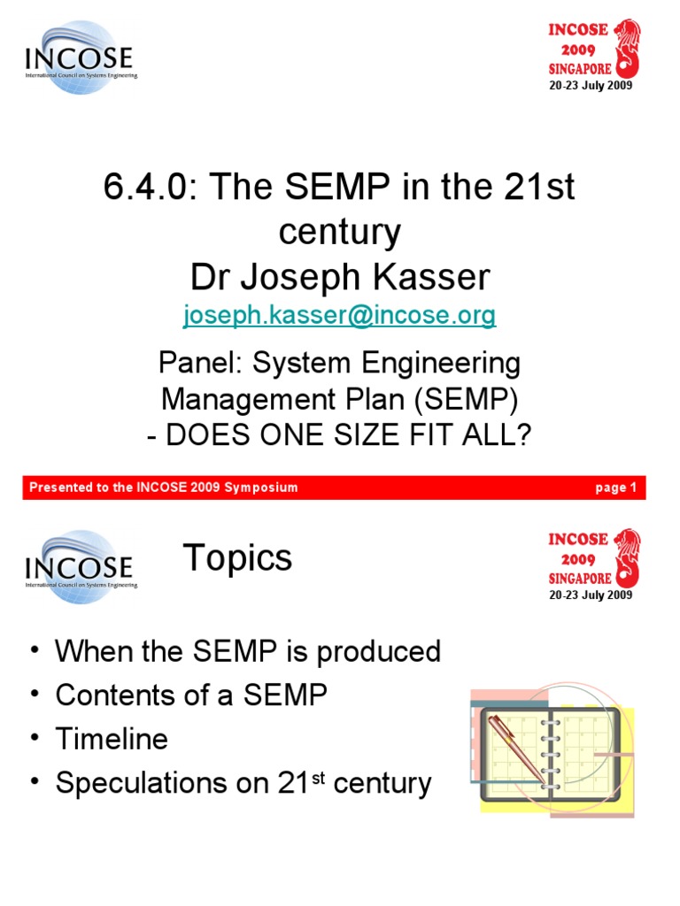 6.4.0: The SEMP in The 21st Century DR Joseph Kasser | PDF | Systems ...