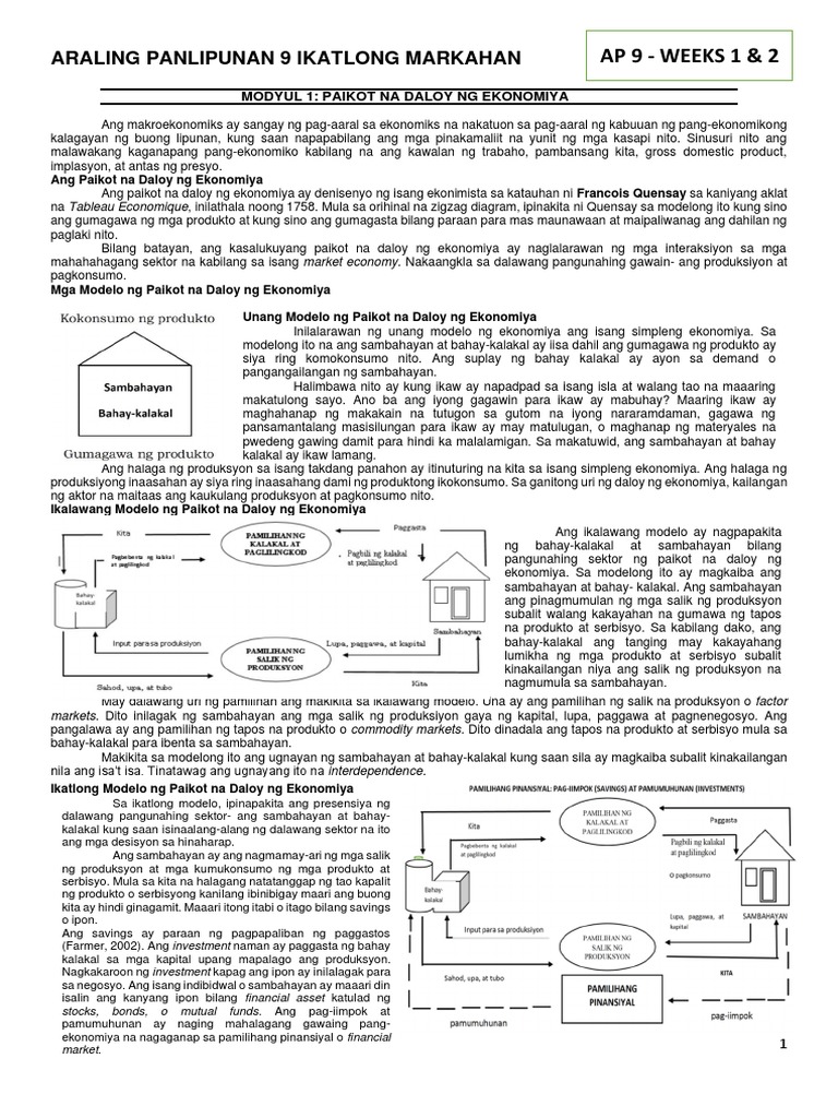 Q3 Ap9 - W1 8 Modyul | PDF