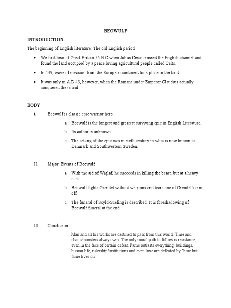 Beowulf: The Epic of English Literature | PDF | Beowulf | Knight