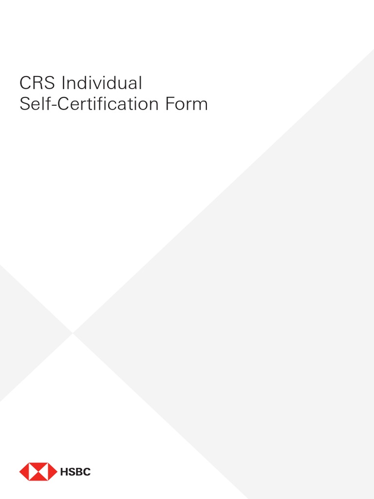 Crs-I Individual Self Cert Form | PDF | Taxes | Trust Law