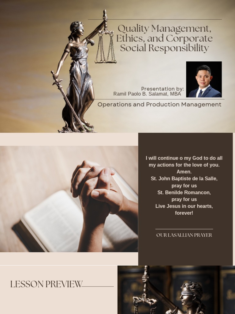 An Introduction to Quality Management, Ethics, and Corporate Social Responsibility | PDF ...