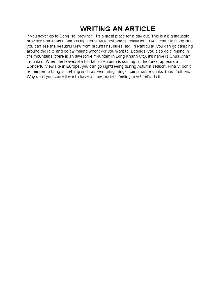 Writing An Article | PDF